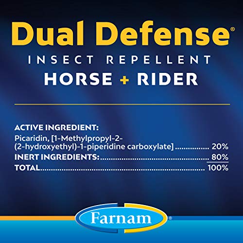 Farnam Dual Defense Insect Repellent for Horse and Rider, Fly Control, 12 Hour Long Lasting Protection, 10 Ounce Non-Aerosol Spray Bottle