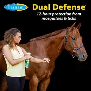 Farnam Dual Defense Insect Repellent for Horse and Rider, Fly Control, 12 Hour Long Lasting Protection, 10 Ounce Non-Aerosol Spray Bottle