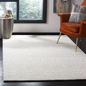 safavieh blossom collection 4' x 6' silver / ivory blm113g handmade premium wool area rug