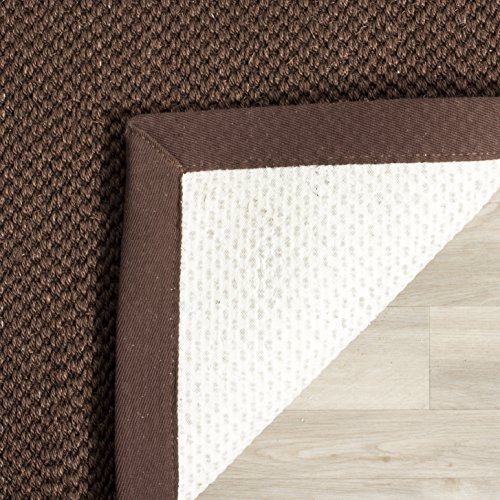 SAFAVIEH Natural Fiber Collection Accent Rug - 3' x 5', Chocolate & Dark Brown, Border Sisal Design, Easy Care, Ideal for High Traffic Areas in Entryway, Living Room, Bedroom (NF133D)