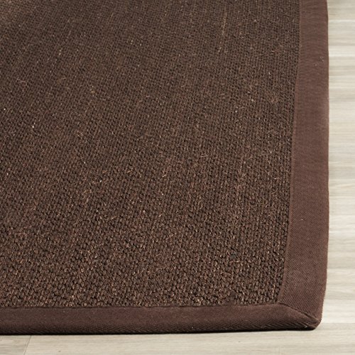 SAFAVIEH Natural Fiber Collection Accent Rug - 3' x 5', Chocolate & Dark Brown, Border Sisal Design, Easy Care, Ideal for High Traffic Areas in Entryway, Living Room, Bedroom (NF133D)