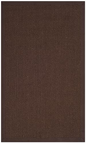 SAFAVIEH Natural Fiber Collection Accent Rug - 3' x 5', Chocolate & Dark Brown, Border Sisal Design, Easy Care, Ideal for High Traffic Areas in Entryway, Living Room, Bedroom (NF133D)