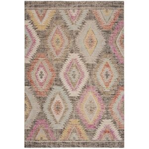 safavieh montage collection 8' x 10' grey/multi mtg212f boho indoor/ outdoor non-shedding easy scrubbing patio backyard porch deck mudroom area-rug