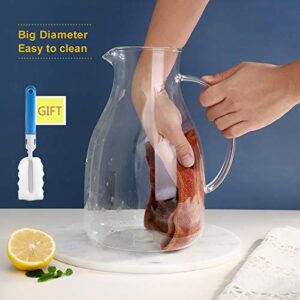 85 Ounces Glass Pitcher with Filter Lid/Water Carafe for Homemade Juice & Iced Tea,Stovetop Safe Beverage Jug