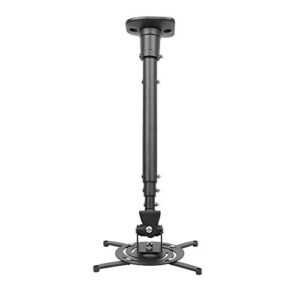 dynavista full motion universal ceiling projector mount bracket with adjustable height and extendable arms rotating swivel mount for home and office projector (black)