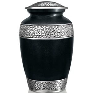 SmartChoice Urn for Human Ashes Adult Memorial urn Funeral Cremation Urns - Black