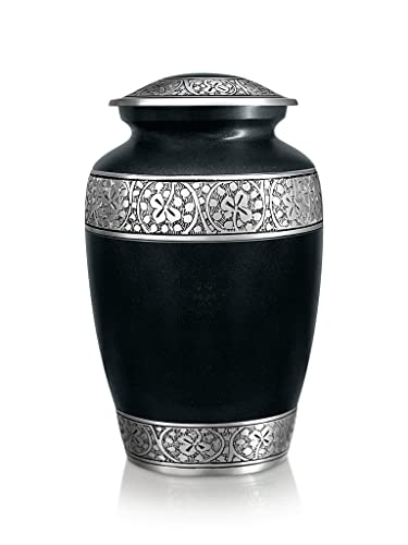 SmartChoice Urn for Human Ashes Adult Memorial urn Funeral Cremation Urns - Black