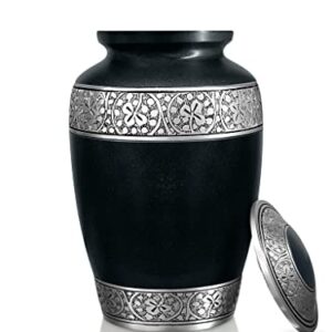 SmartChoice Urn for Human Ashes Adult Memorial urn Funeral Cremation Urns - Black