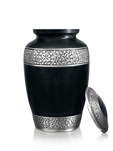 SmartChoice Urn for Human Ashes Adult Memorial urn Funeral Cremation Urns - Black