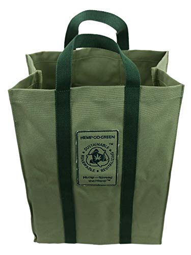 Hemp Go Green 100% Hemp Canvas Washable Heavy Duty Reusable Shopping Bag