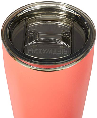 FIFTY/FIFTY Double Wall Vacuum Insulated Travel Tumbler, 20oz/591ml, Coral