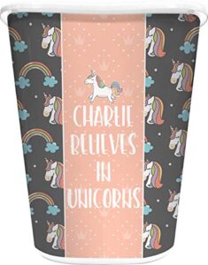 rnk shops unicorns waste basket - single sided (white) (personalized)