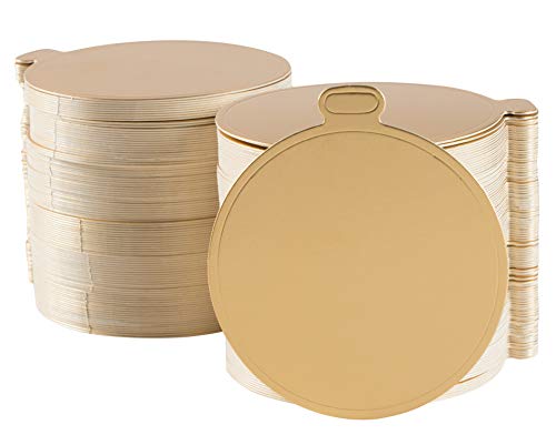 Mini Cake Boards, Gold Dessert Plates (3.5 in., 200 Pack)