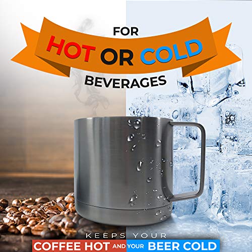 Sportz Bottle Insulated Camping Mug Stainless Steel Coffee Mug with Screw-on Lid (leak proof) - Beer Mug - 18oz 540ml Thermal Mug with Handle