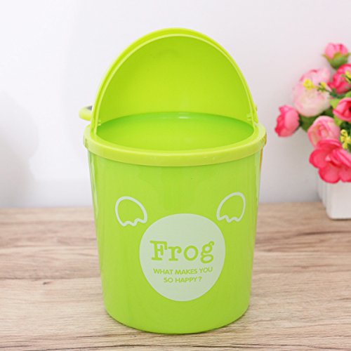 TOYMYTOY Desktop Trash Can Mini Waste Bin Garbage Organizer Cute Table Trash Can (Green C065H)