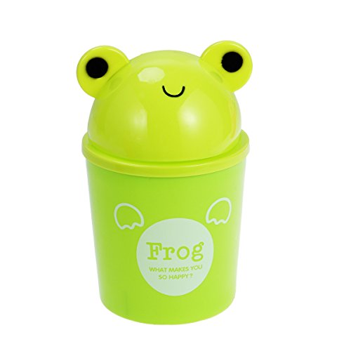 TOYMYTOY Desktop Trash Can Mini Waste Bin Garbage Organizer Cute Table Trash Can (Green C065H)