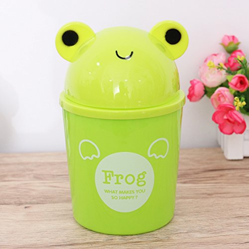 TOYMYTOY Desktop Trash Can Mini Waste Bin Garbage Organizer Cute Table Trash Can (Green C065H)