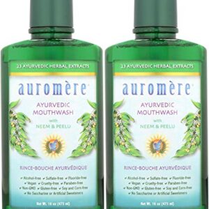 Auromere Ayurvedic Mouthwash - Vegan, Fluoride Free, Alcohol Free, Natural, Non GMO (16 fl oz), 2 Pack