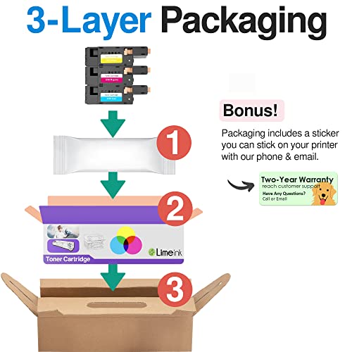 Limeink Compatible Toner Cartridge Replacement for Dell C1760nw Toner Cartridges 1250 for Dell Printer Cartridges C1765nfw for Dell C1765nf Toner Cartridges 1355cnw Toner for Dell c1760nw 3 Pack