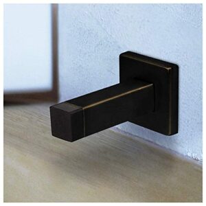 Nuk3y Modern Square Wall Door Stop or Coat Hook, 2 Pack (Oiled Rubbed Bronze)