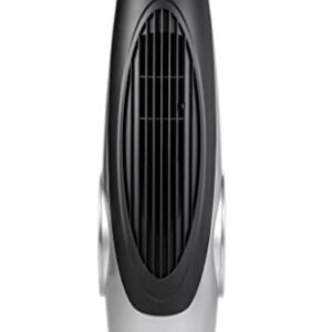 Ovente Portable Electric 30.4 Inch 90° Oscillating Tower Fan with 3 Speeds controlled by Manual Analog Knob with Low-Noise Technology Cool Air Breeze, Indoor, Bedroom, Home, Office, Silver TF87S