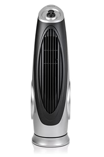 Ovente Portable Electric 30.4 Inch 90° Oscillating Tower Fan with 3 Speeds controlled by Manual Analog Knob with Low-Noise Technology Cool Air Breeze, Indoor, Bedroom, Home, Office, Silver TF87S