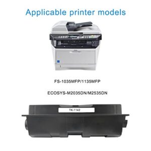 VICTORSTAR Compatible Toner Cartridges 2 Blacks TK1142 TK-1142 for Kyocera MITA FS-1035MFP, FS-1135MFP, Kyocera ECOSYS M2035DN M2535DN Laser Printers