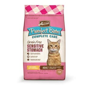 merrick purrfect bistro grain free cat food, complete care sensitive stomach dry cat food recipe - 12 lb. bag