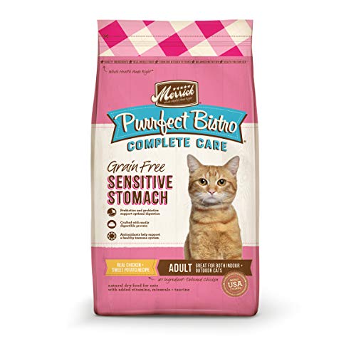 Merrick Purrfect Bistro Grain Free Cat Food, Complete Care Sensitive Stomach Dry Cat Food Recipe - 12 lb. Bag