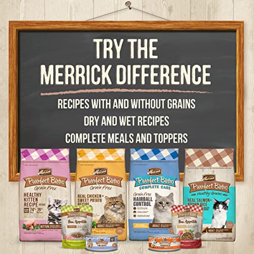 Merrick Purrfect Bistro Grain Free Cat Food, Complete Care Sensitive Stomach Dry Cat Food Recipe - 12 lb. Bag