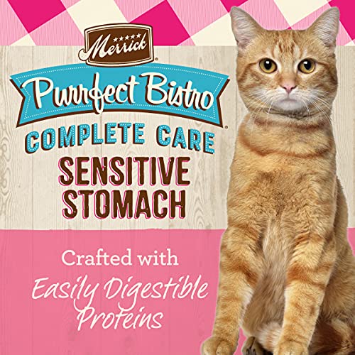 Merrick Purrfect Bistro Grain Free Cat Food, Complete Care Sensitive Stomach Dry Cat Food Recipe - 12 lb. Bag