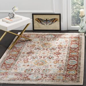 safavieh sutton collection 9' x 13' ivory / brick sut405l oriental distressed area rug