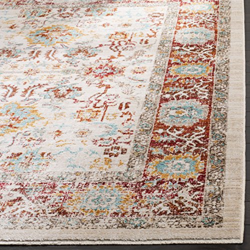 SAFAVIEH Sutton Collection 9' x 13' Ivory / Brick SUT405L Oriental Distressed Area Rug