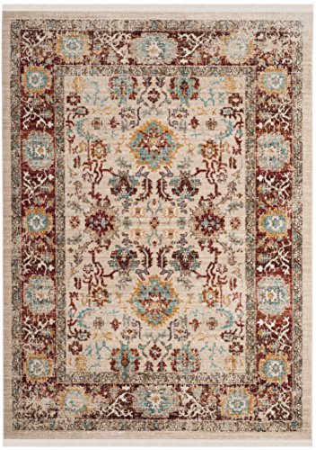 SAFAVIEH Sutton Collection 9' x 13' Ivory / Brick SUT405L Oriental Distressed Area Rug