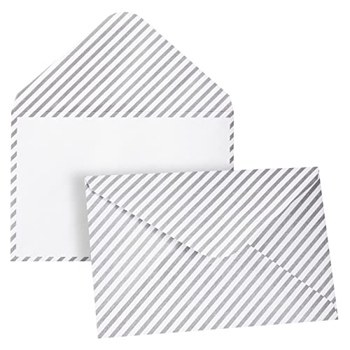 Sustainable Greetings 48 Pack New Mr and Mrs Wedding Thank You Cards with Striped Decorative Envelopes (4x6 In)