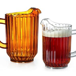 G.E.T. P-2064-1-A-EC BPA-Free Break-Resistant Restaurant Style Plastic Pitcher, 60 Ounce, Amber