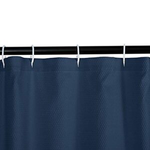 Amazon Basics Waffle Weave Shower Curtain, 72" x 72", Navy Blue