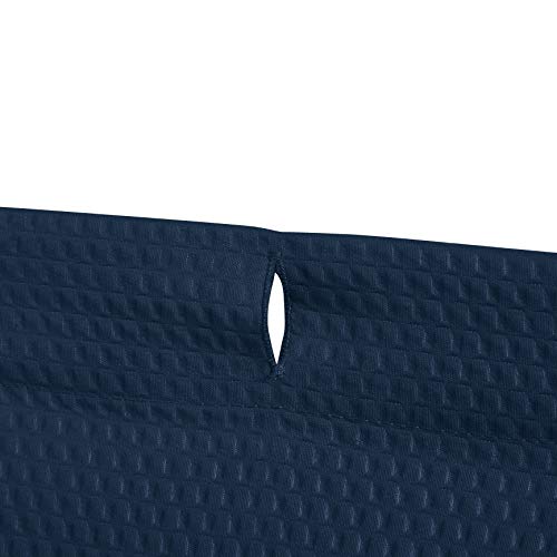 Amazon Basics Waffle Weave Shower Curtain, 72" x 72", Navy Blue