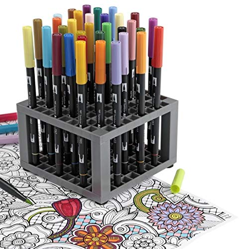 Creative Mark Brush Crate Multi Bin Paint Brush Organizer - Artist Paint & Makeup Brush Holder, Pens, Pencils, Small Tools Organizer - 96 Openings