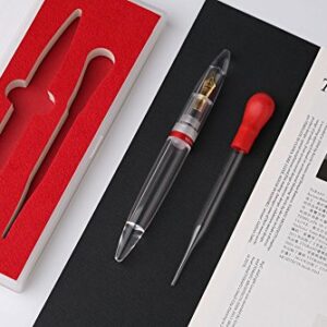 czxwyst M2 Large Ink Capacity Eyedropper Fountain Pen Eye Dropper Filling Pen Set for Collection/Business/Signature/Student/Office/Calligraphy (Fine Nib)