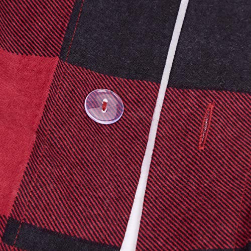 Amazon Basics Everyday Flannel Duvet Cover and 1 Pillow Sham Set - Twin or Twin XL, Red Plaid