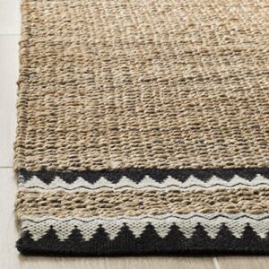 SAFAVIEH Natural Fiber Collection Area Rug - 5' x 8', Natural & Black, Handmade Farmhouse Boho Coastal Rustic Jute, Ideal for High Traffic Areas in Living Room, Bedroom (NF874B)