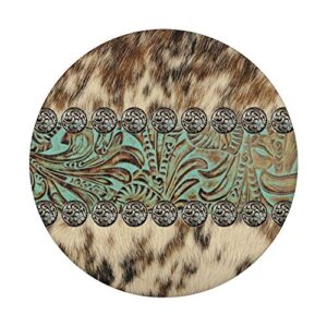 boho cowgirl fashion cowboy print western country teal green PopSockets PopGrip: Swappable Grip for Phones & Tablets