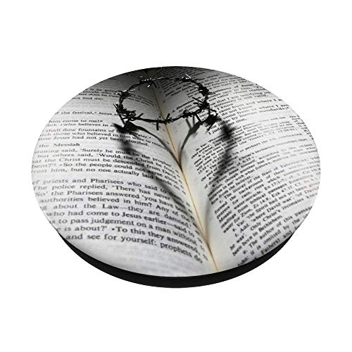 Bible Pages with Crown of Thorns Forming a Heart Shadow PopSockets PopGrip: Swappable Grip for Phones & Tablets