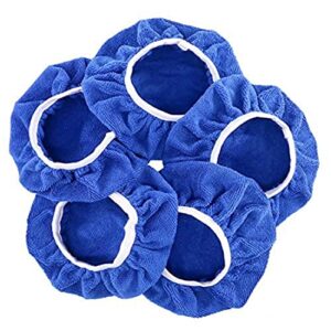 glarks 5pcs 9-10 inch car polisher pad bonnet soft microfiber polishing bonnet buffing pad cover for 9" and 10" car polisher