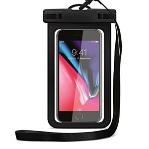 Cloudio Universal Waterproof Case, IPX8 Cell Phone Dry Bag Pouch up to 6.2" for iPhone X/8/8+/7/7+/6/6s/6s Plus, Samsung Galaxy S9/S9+/S8/S8+/ Note 8, LG Moto ZTE HTC Alcatel Google Sony BLU - Black