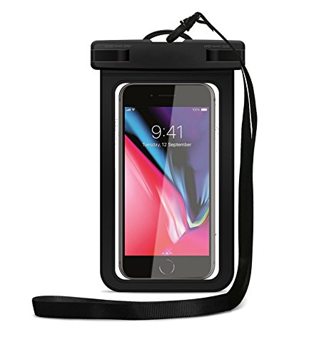 Cloudio Universal Waterproof Case, IPX8 Cell Phone Dry Bag Pouch up to 6.2" for iPhone X/8/8+/7/7+/6/6s/6s Plus, Samsung Galaxy S9/S9+/S8/S8+/ Note 8, LG Moto ZTE HTC Alcatel Google Sony BLU - Black