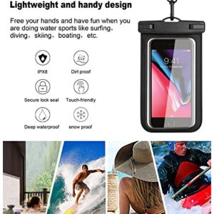 Cloudio Universal Waterproof Case, IPX8 Cell Phone Dry Bag Pouch up to 6.2" for iPhone X/8/8+/7/7+/6/6s/6s Plus, Samsung Galaxy S9/S9+/S8/S8+/ Note 8, LG Moto ZTE HTC Alcatel Google Sony BLU - Black