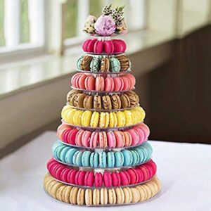 SHINA 1pcs 10 Tier 4" - 13" Dia Macaron Cake Tower Display Stand for French Macarons