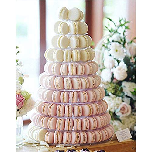 SHINA 1pcs 10 Tier 4" - 13" Dia Macaron Cake Tower Display Stand for French Macarons